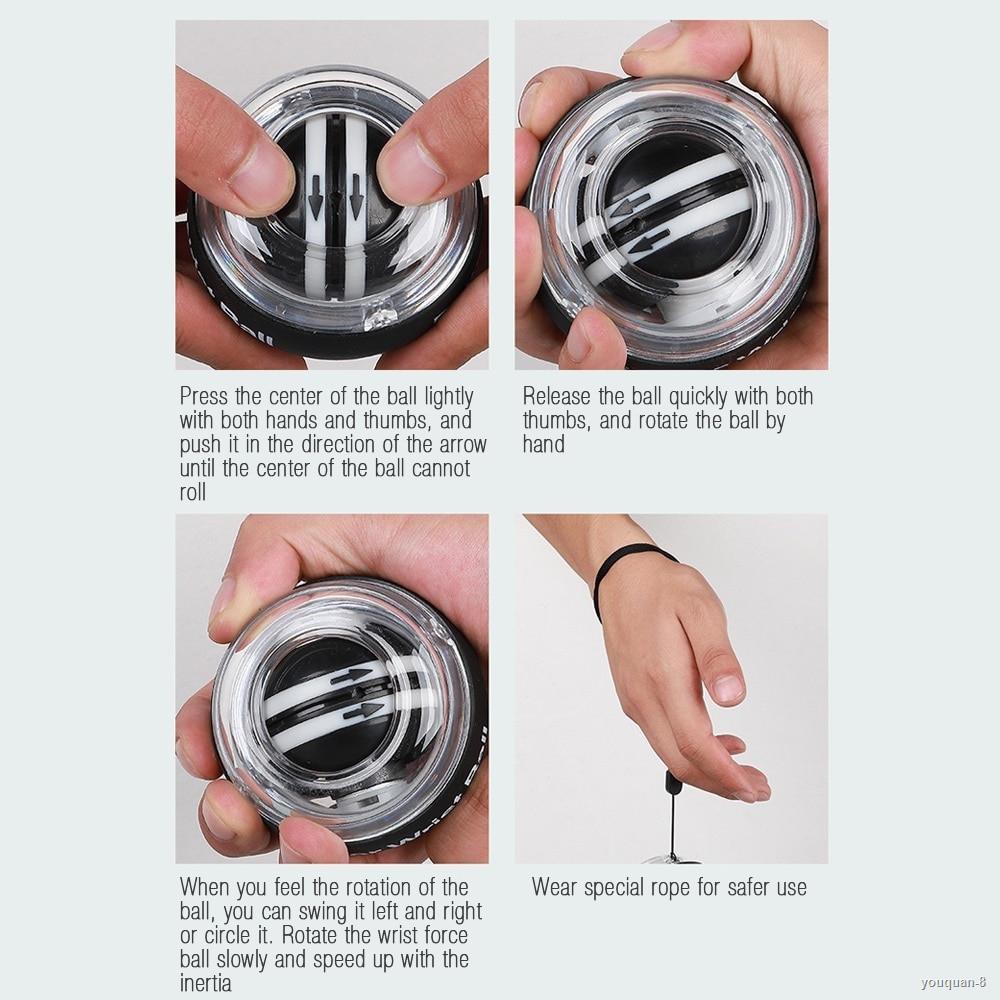 LED Wrist Ball Trainer Gyroscope Strengthener Gyro Power Ball Arm ...