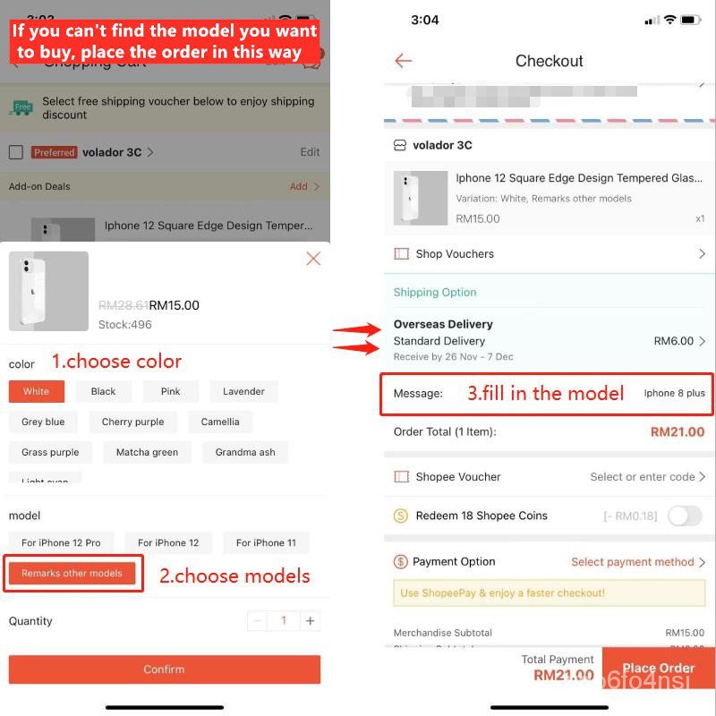 h3eG Square Edge Design Tempered Glass Silicone Iphone Case Non-slip ...