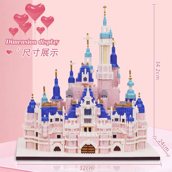 Lego block girl series Disney Princess Castle Building Adult High ...