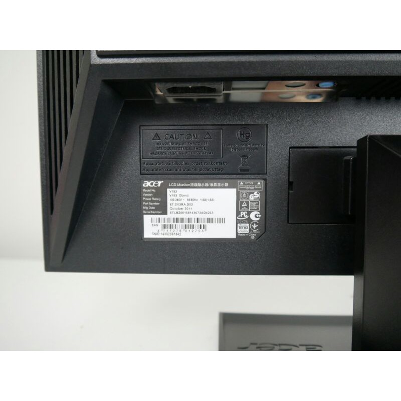จอคอม acer 19 นิ้ว ใช้งานได้ปกติจอคอม acer V193ขนาด 19 นิ้ว ความละเอียด ...