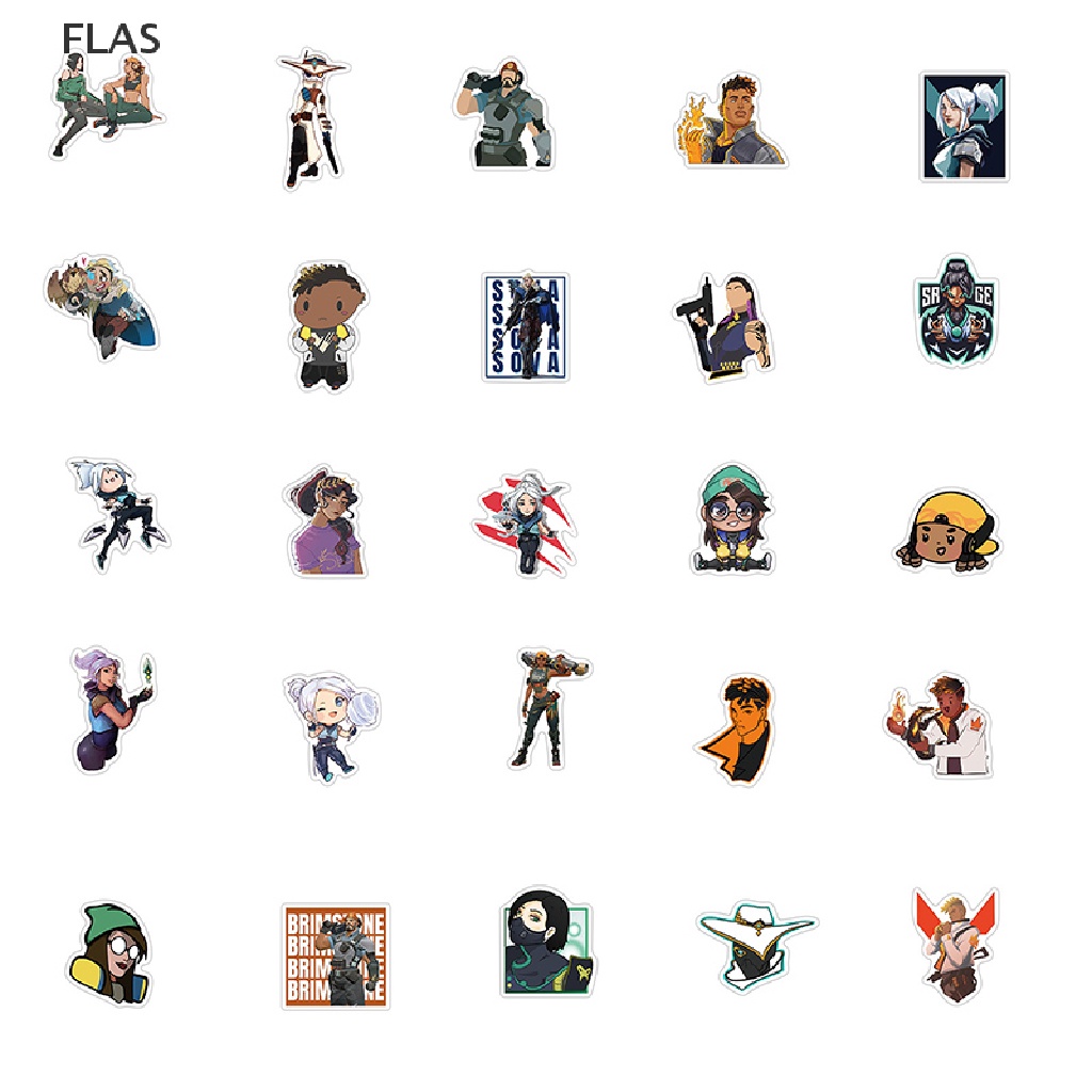 fl 50Pcs Valorant PVC Stickers Decal Vinyl For Guitar Laptop Skateboard ...