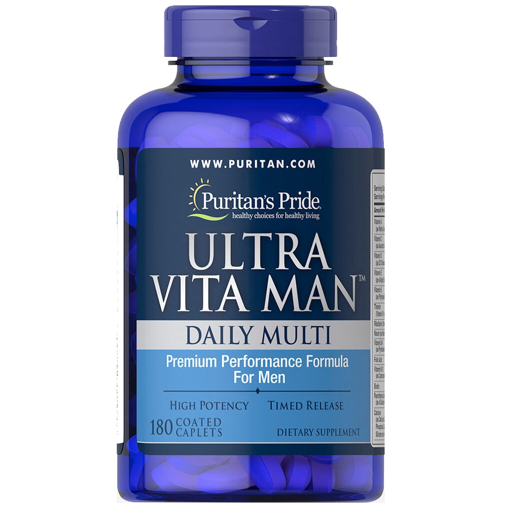 วิตามินรวมผู้ชาย Ultra Vita Man Daily Multi 180 Caplets Puritan's Pride ...