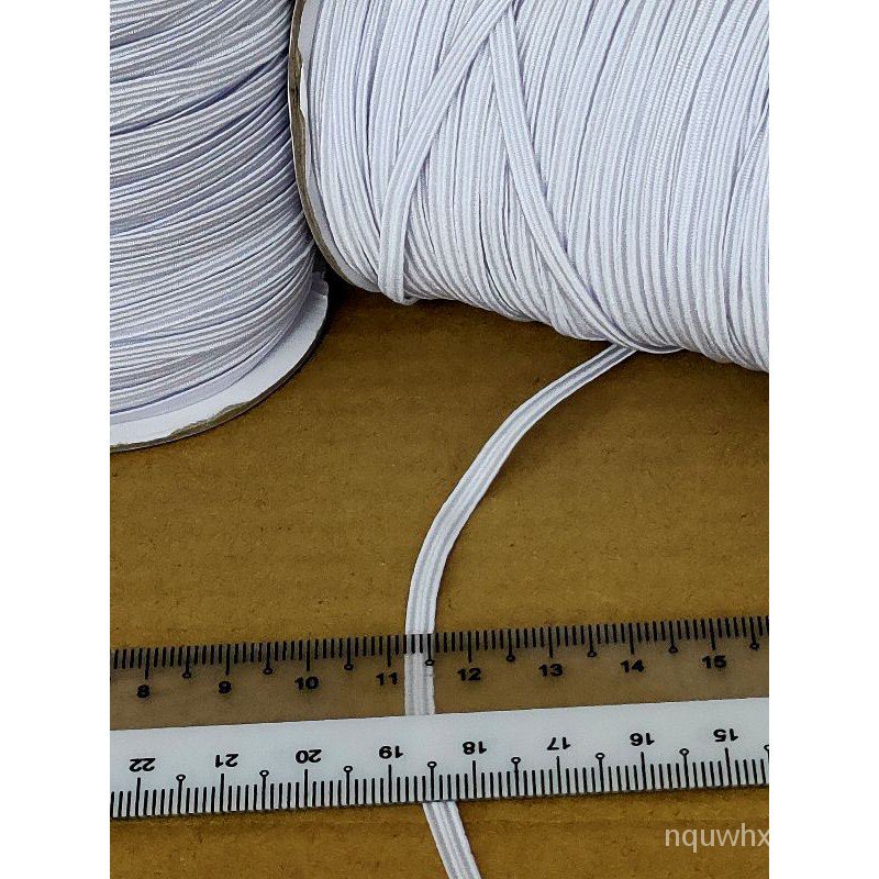 ( BJ 0654 04 R 0732 ) 4 cord 4 mm elastic band tali getah leper putih ...