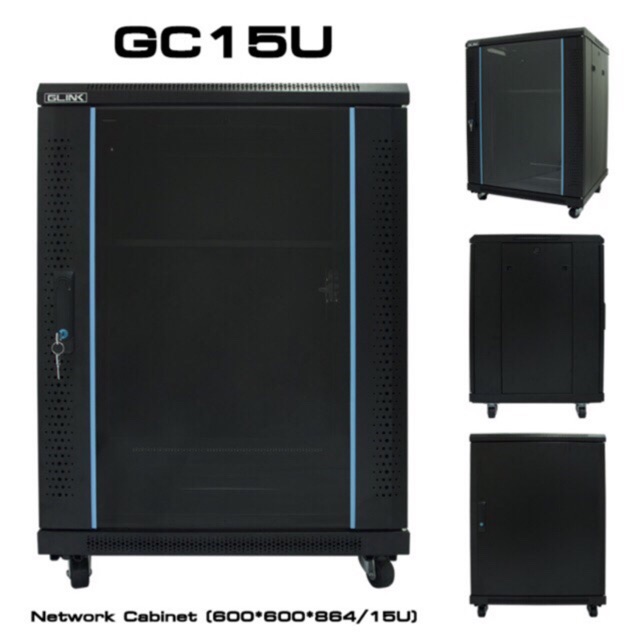 ตู้RACK 15U Network Cabinet ยาว60xลึก60xสูง78 แถมพัดลมยี่ห้อGLINK ...