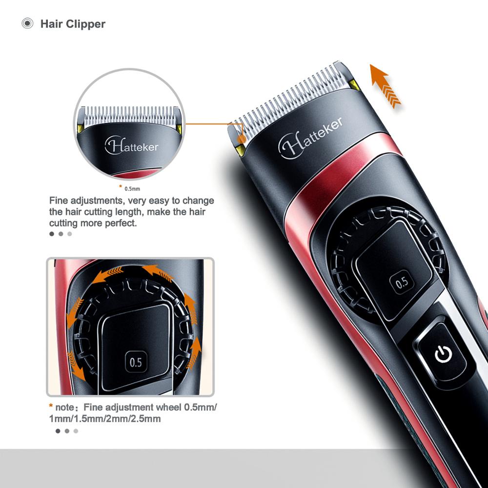 HATTEKER Professional Hair clippers Rechargeable Electric Hair Trimmer ...