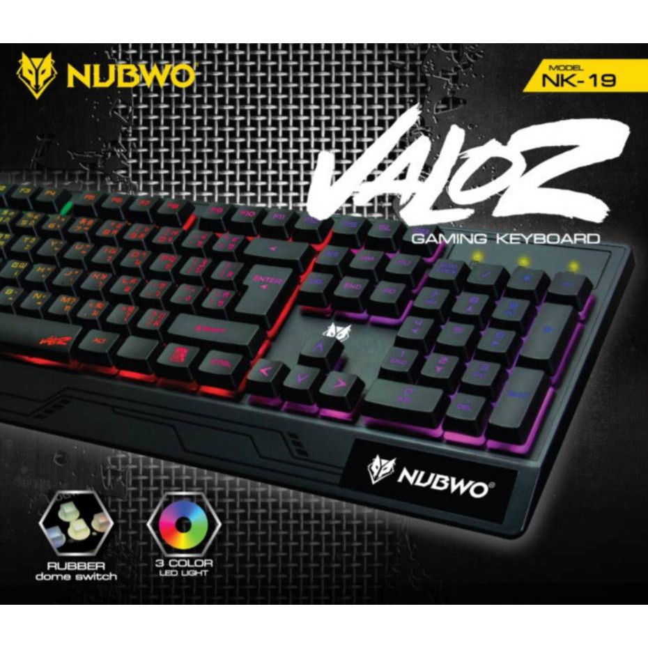 Nubwo Gaming คีบอร์ดมีไฟ Rainbow KEYBOARD NUBWO NK-19 Valonk36 Razeak ...