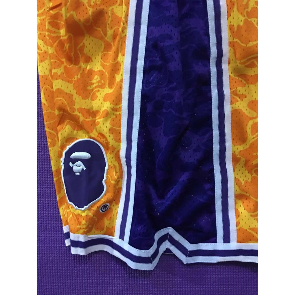 BAPE 2019 Nba Los Angeles Lakers Kobe Bryant กางเกงบาสเก็ตบอลขาสั้นสี ...
