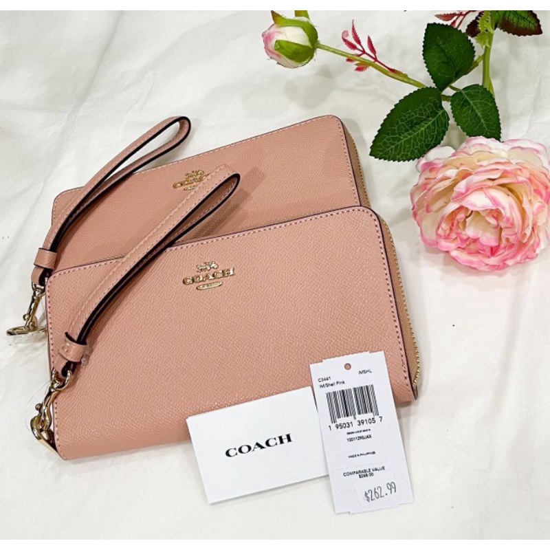 กระเป๋าสตางค์ COACH สี GOLD SHELL PINK | Shopee Thailand
