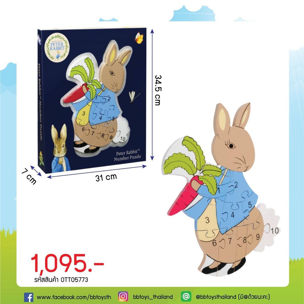 BBTOYSTH Peter Rabbit Number Puzzle (OTT05773) - bbtoysth - ThaiPick