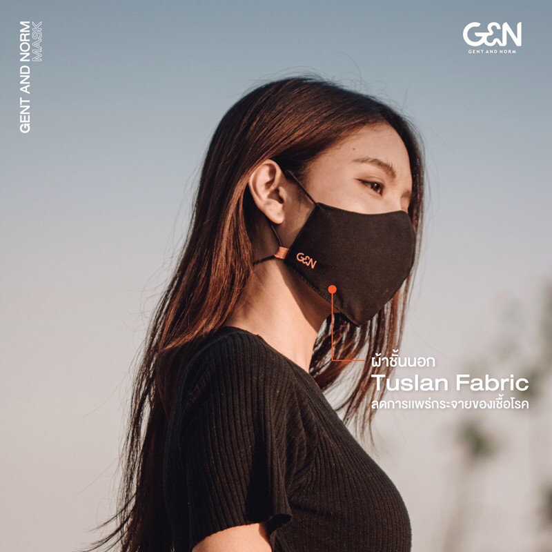 GENT AND NORM ผ้าปิดจมูก 3 ชั้นมีสายคล้องคอปรับได้ผ้าปิดปาก ผ้าปิดจมูก ...