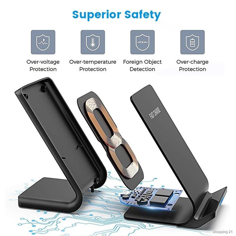 ที่ชาร์จไร้สาย 40W Qi Wireless Charger Stand Fast Charging Dock Station ...
