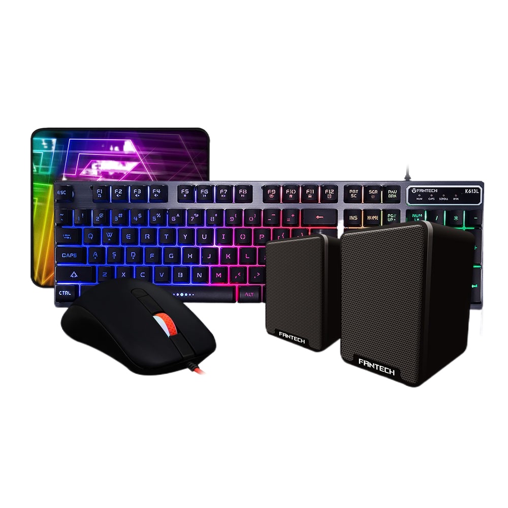 FANTECH BRONZE GAMING SET คีย์บอร์ดเกมมิ่ง K613L เมาส์ G10 ลำโพงเกมมิ่ง ...