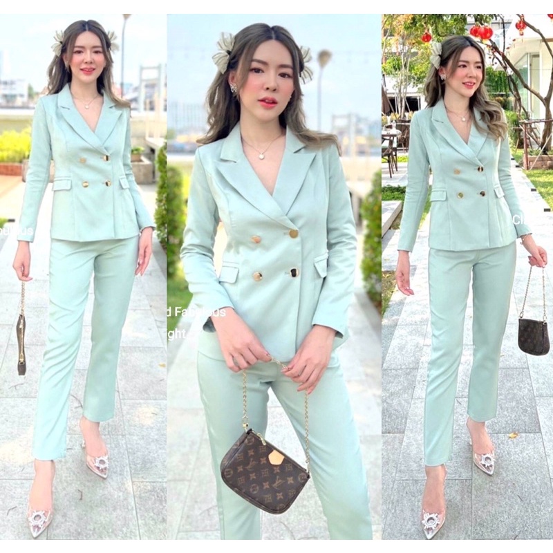 M10 S-XL Set ชุดเซ็ต เซต2ชิ้น เซตสูท ชุดสูทผู้หญิง เซตสูทขายาว ชุดเข้าเซต เซตสูทแฟชั่น ชุดออกงาน ...