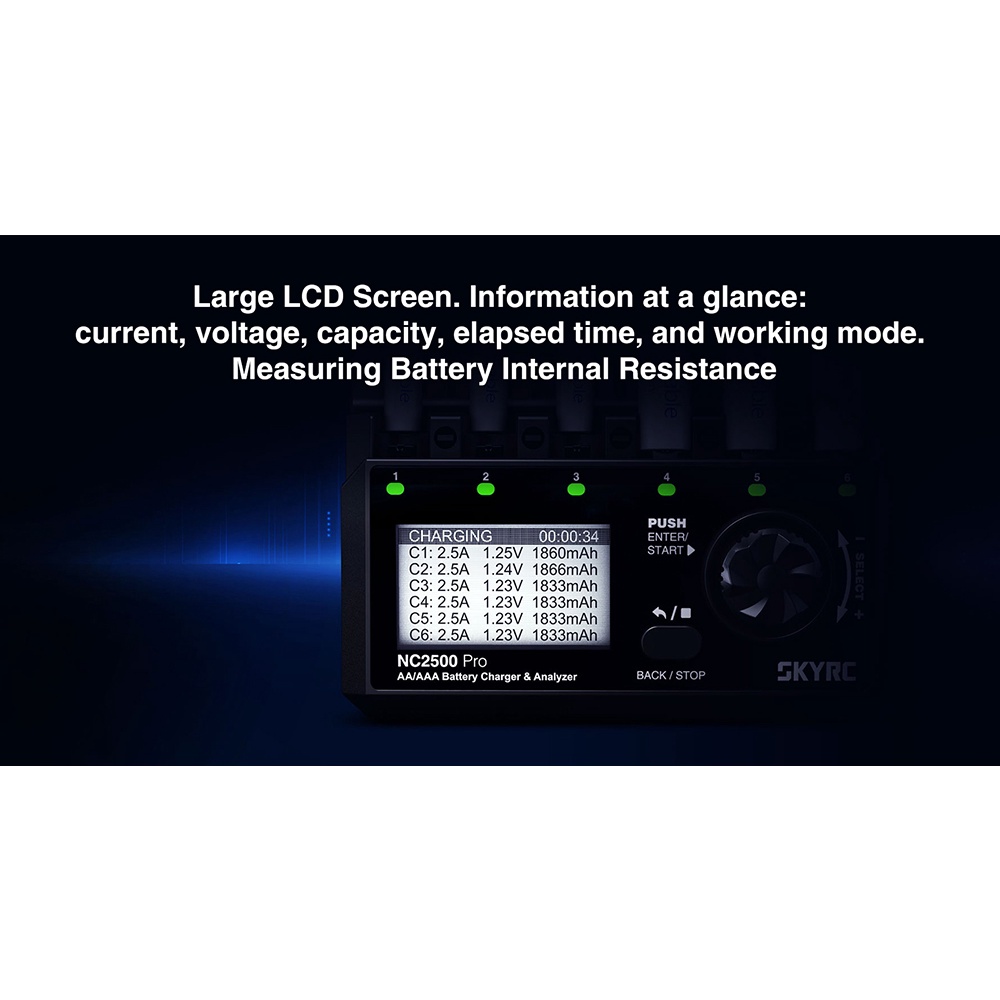 SKYRC NC2500 Pro NiMH NiCd LCD Smart Battery Charger for AA AAA ...
