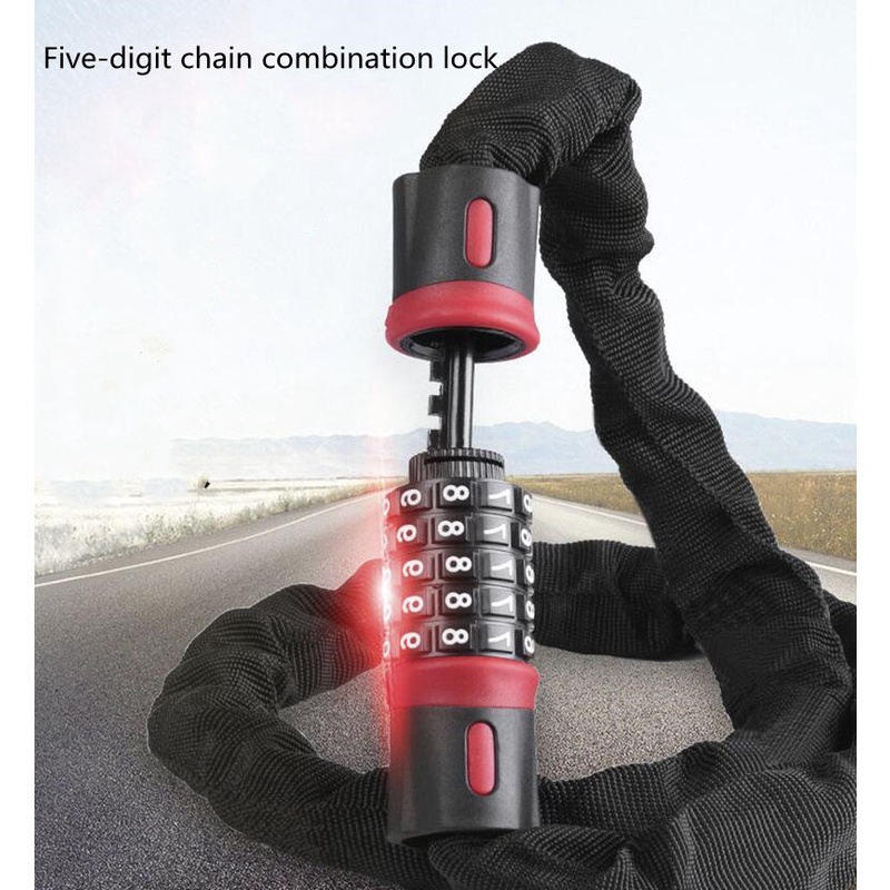 Bicycle Chain Lock Five-digit Combination Lock Anti-theft Lock Trolley ...
