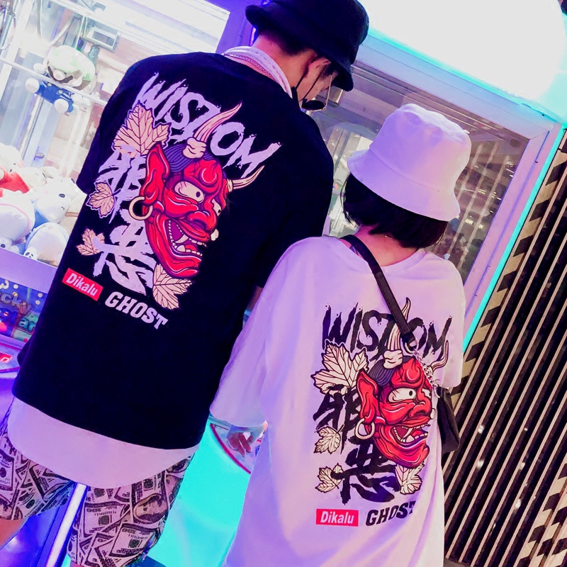 (Size S-8XL)Short T shirt men and women summer cotton shirt Fashion Oversize Hip hop Devil ...