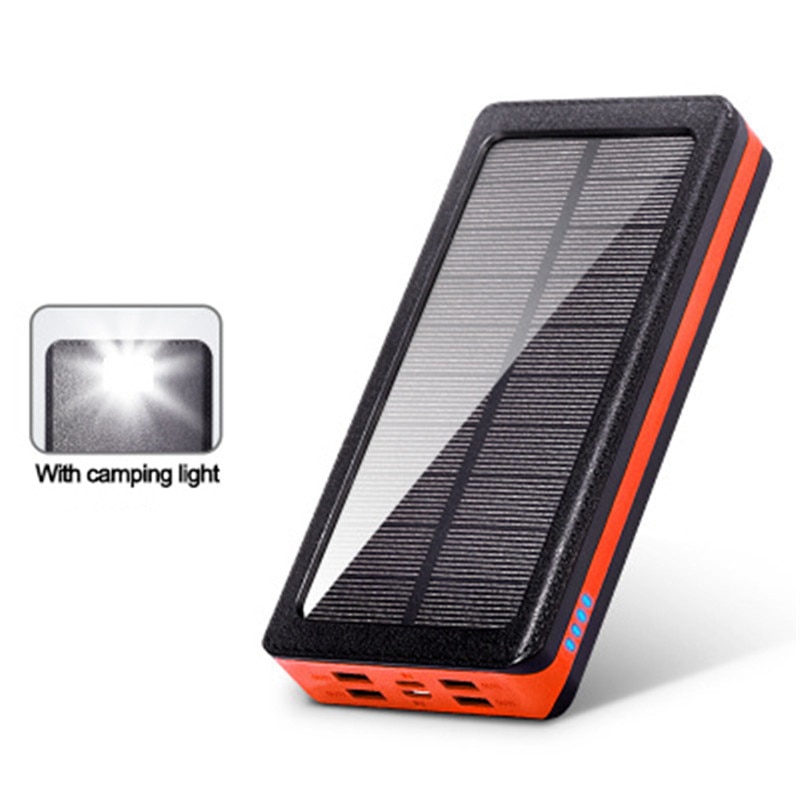 Original 80000mAh Wireless Solar Power Bank Portable Charger Large Capacity 4 USB LED External ...