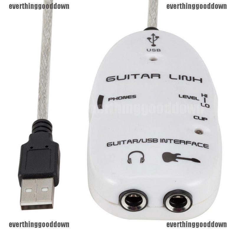 Guitar to USB Interface Link Cable Audio Adapter For PC/MAC Recording ...