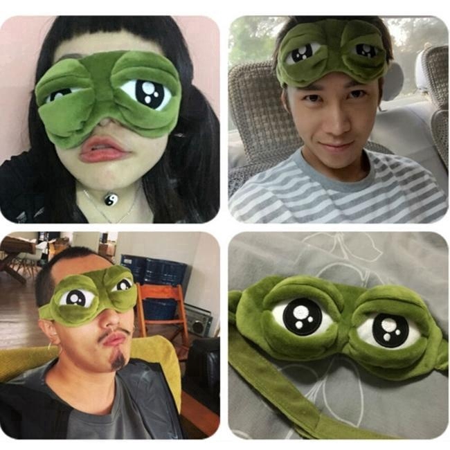 Super cute frog eye mask personality sad frog eye mask shading ...