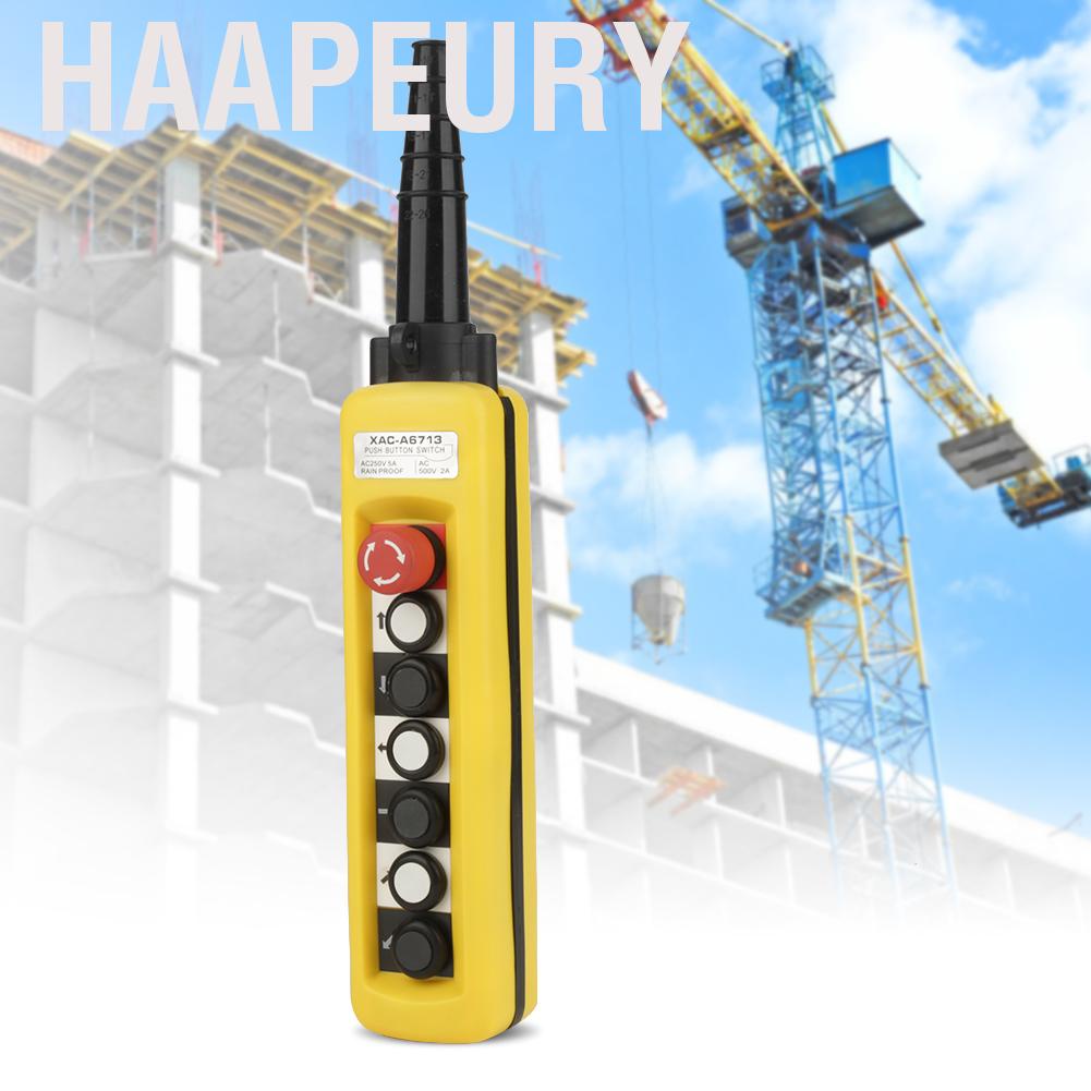 Haapeury Crane Chain Hoist Push Button Switch Lifting Pendant Rainproof Controller with ...