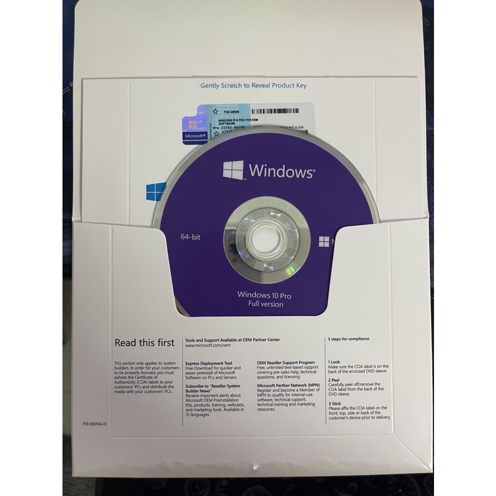 Microsoft Windows 10 Pro 64 Bit ENG (OEM) FQC-08929 - koyyupa22 - ThaiPick