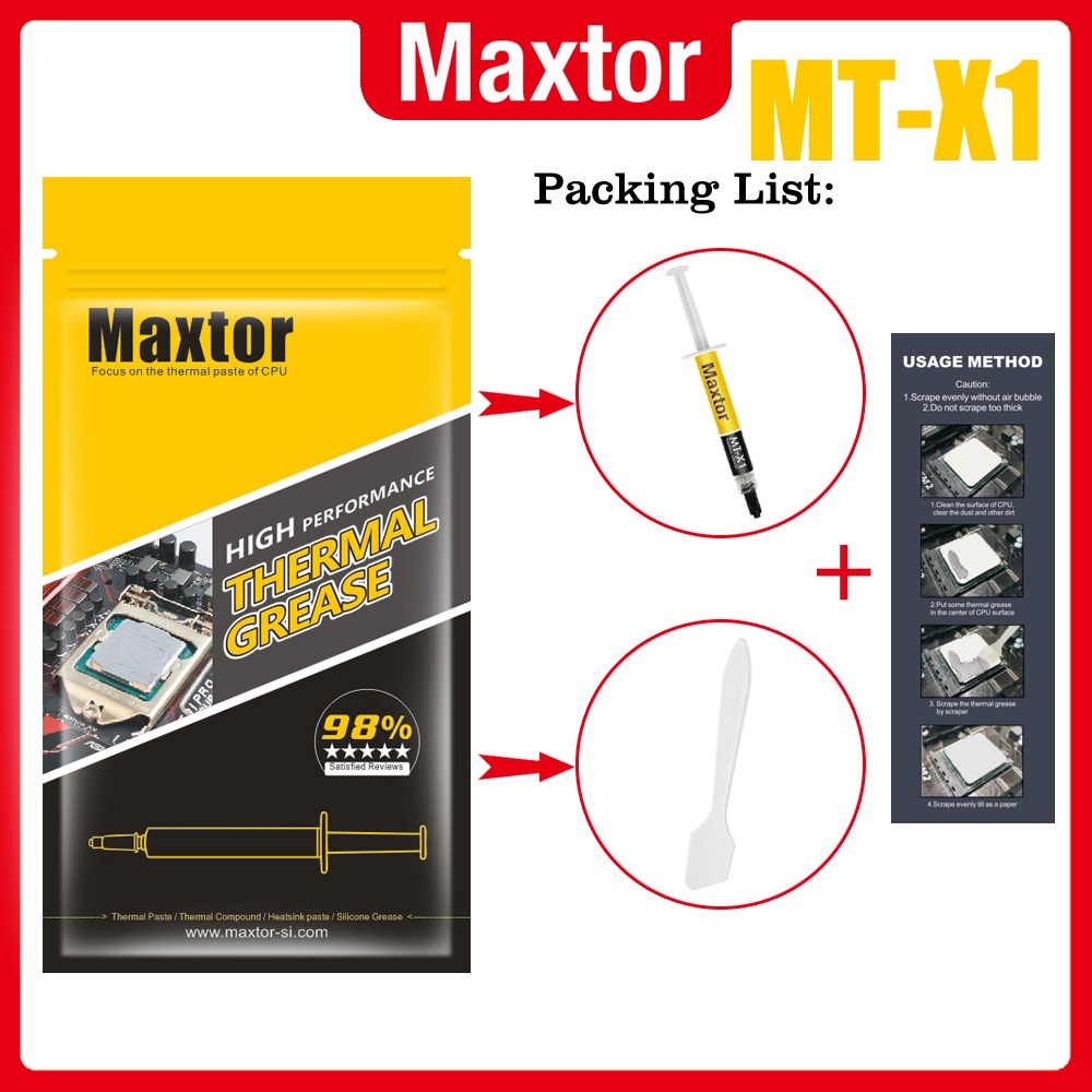 【Local Delivery】Maxtor MT-X1 Thermal Paste Grease 2g/4g ระบายความร้อนอย่างมีประสิทธิภาพสำหรับ ...