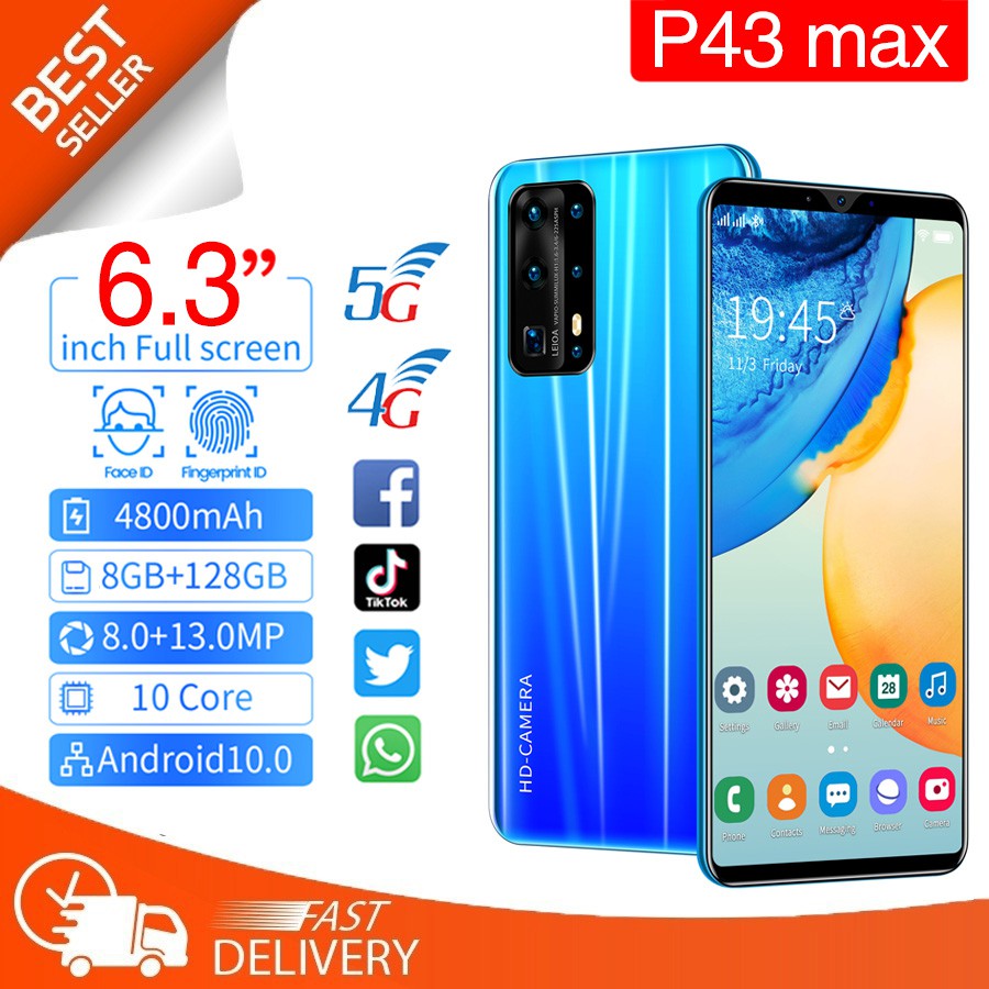 HUAWEI P40 max โทรศัพท์มือถือ โทรศัพท์ล่าสุดของแท้ 100% 5.8 นิ้วเต็มหน้าจอ 4G สมาร์ทโฟน Face ...