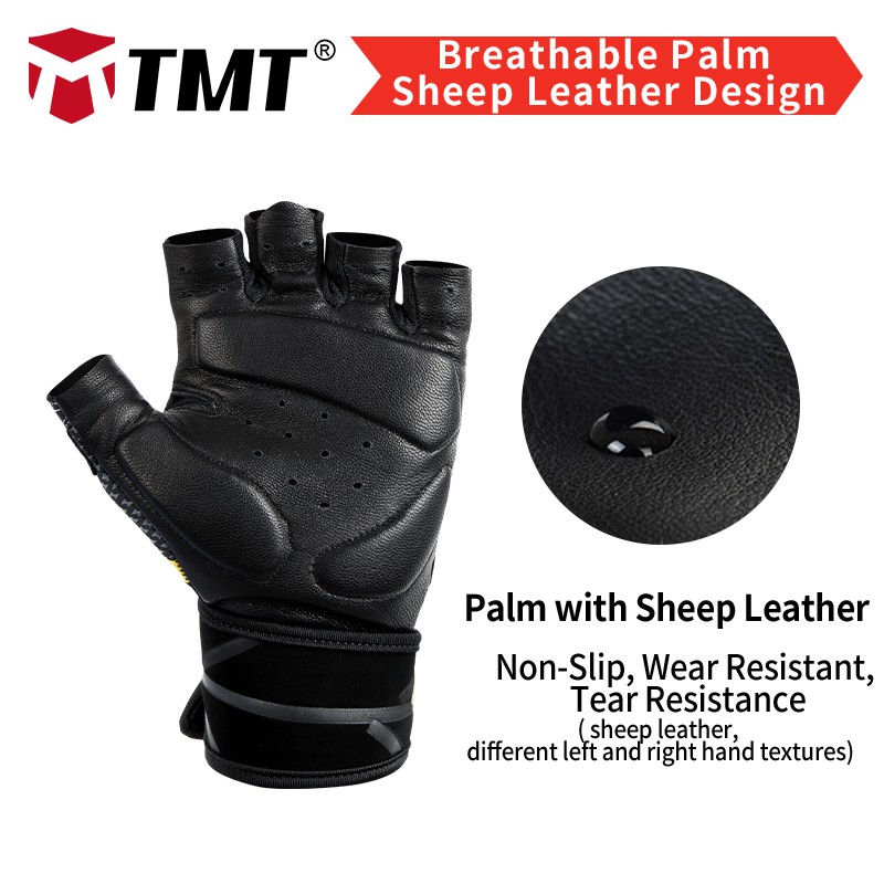 ดัมเบลล์；TMT Shee Leather Gloves Fitness Gym Crossfit Weightlifting ...