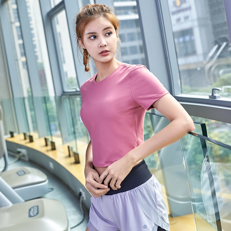 Spot Girls' Sports Tops 2020 New Breathable Round Neck Short-sleeved ...