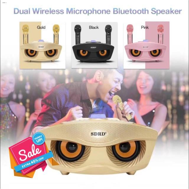 Hot SDRD SD-306 Wireless Bluetooth Dual Microphone Karaoke Portable 3D Stereo Speaker | Shopee ...