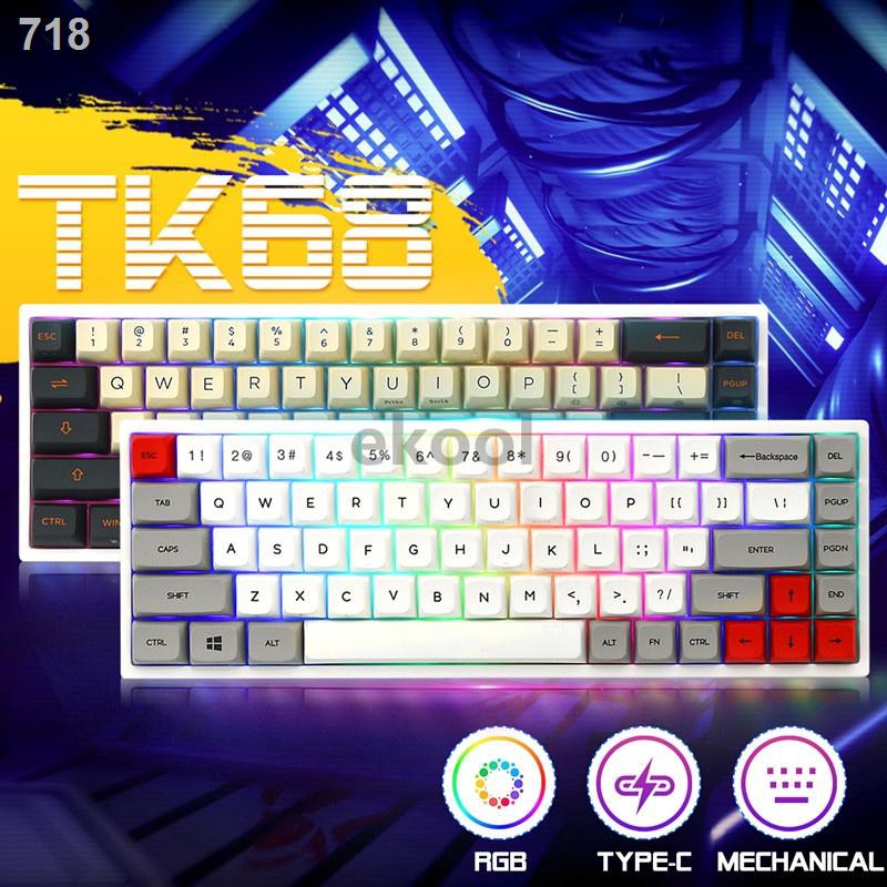 GAMAKAY TK68 Mechanical Keyboard 68 Keys Triple Mode Connection Wired ...