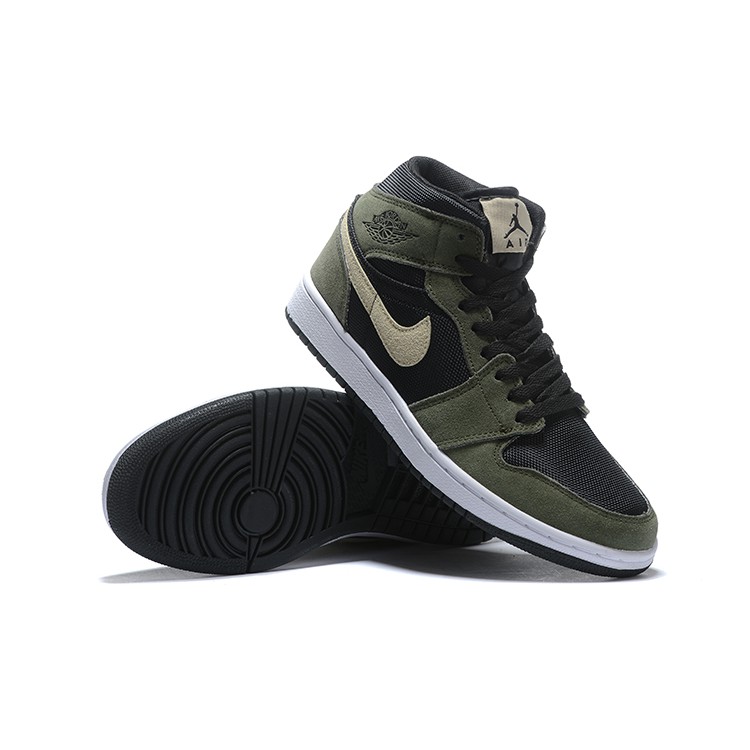 Nike Jordan 1 new black army green unisex wild trend basketball shoes ...