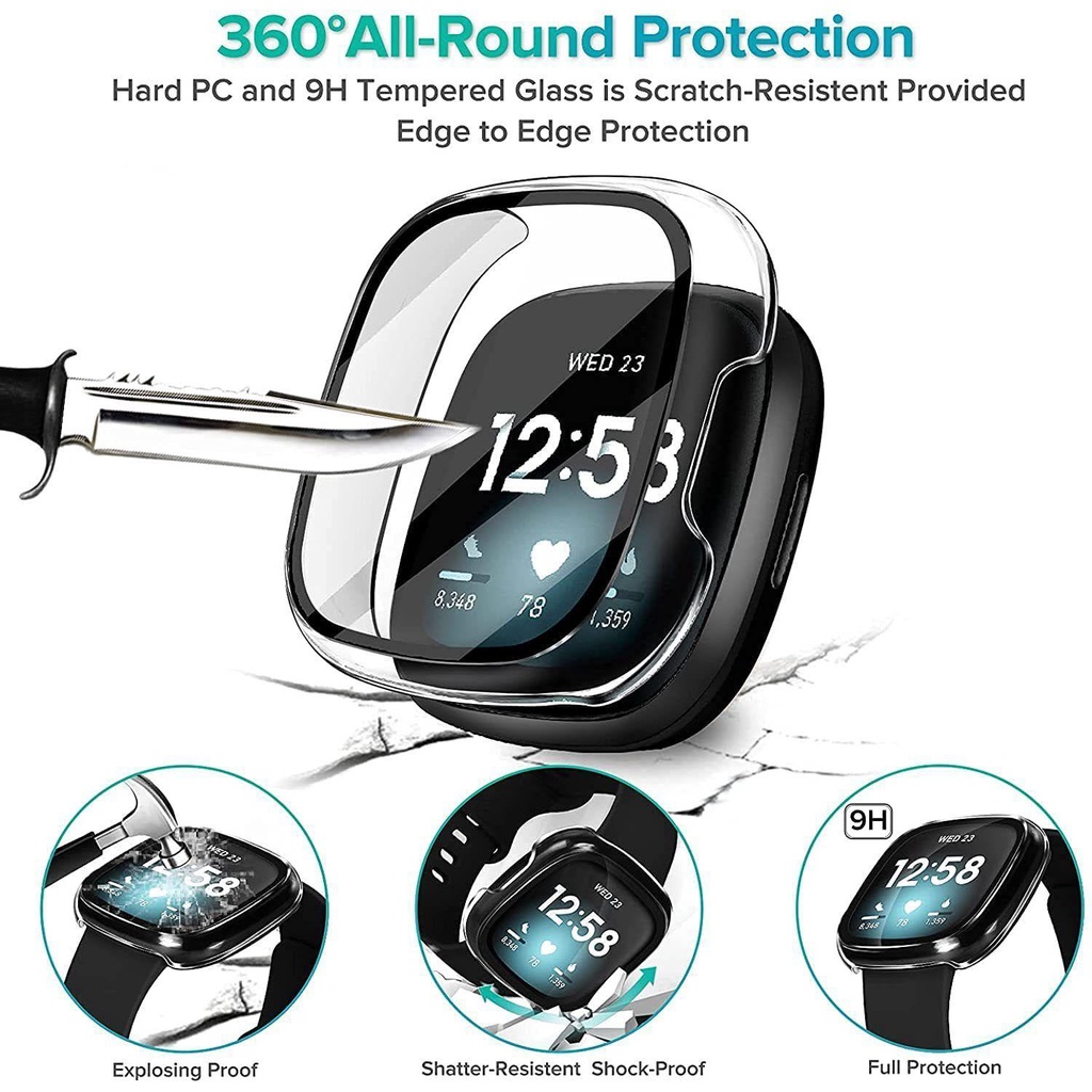 TOP Accessories Case Cover Hard Screen Protector Tempered Film New ...