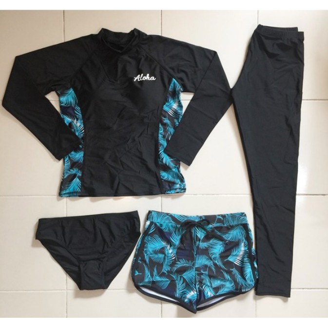 พร้อมส่งส่งไวM-3XLชุดว่ายน้ำ Set ชุดเช็ตแขนยาวขายาว(ญ.4ชิ้นช.3ชิ้น)กันUV - bikini.beach.shop ...