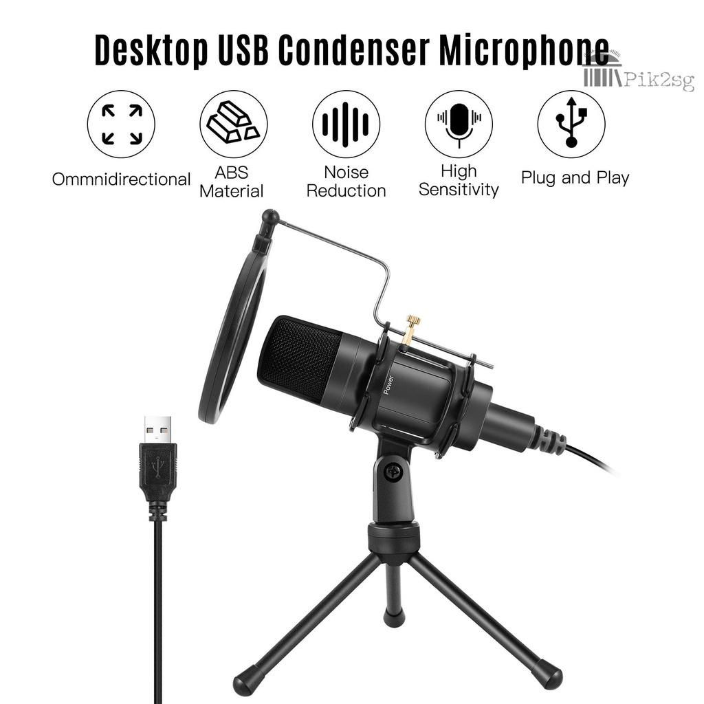 pik2sg USB Microphone Computer PC Desktop Microphone Condenser Mic with ...