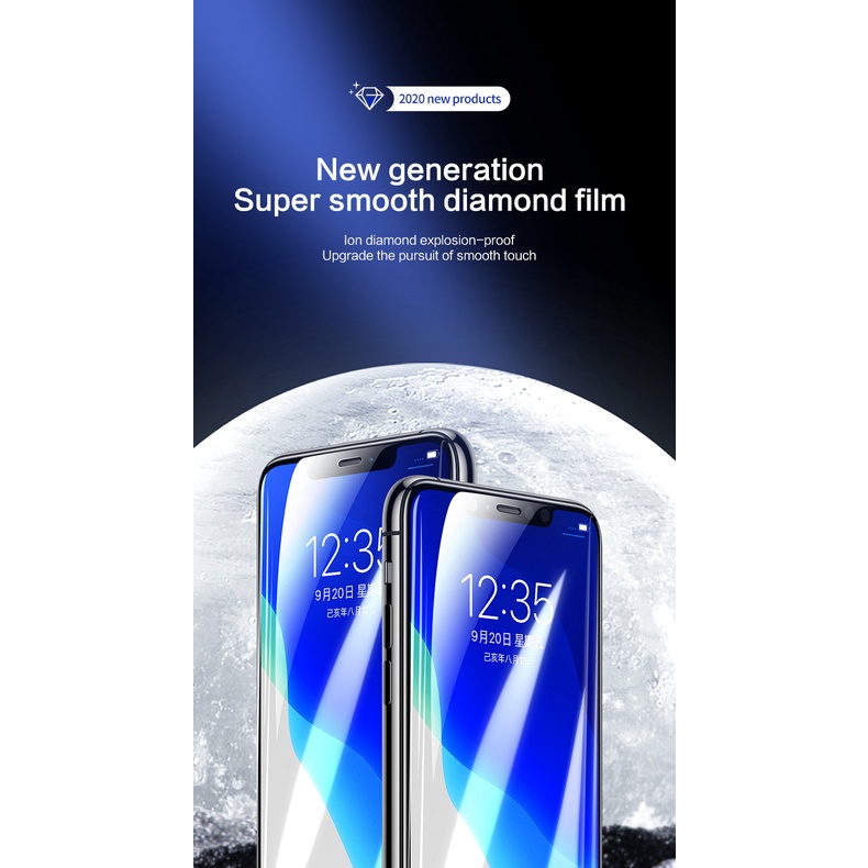 Smartdevil ฟิล์มกระจกนิรภัยกันรอยหน้าจอ 9D เต็มจอ ลายเพชร สําหรับ iPhone 12 Max iPhone 11 pro ...