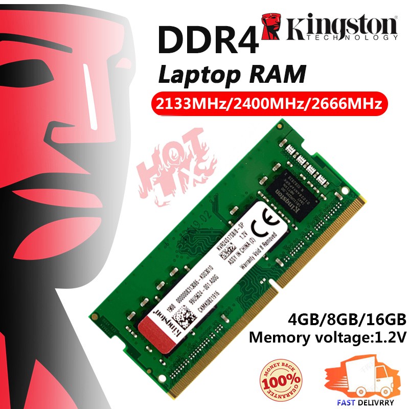 พร้อมส่ง Kingston Notebook Ram DDR4 4GB 8GB 16GB แรมโน้ตบุ๊ค 2133Mhz ...
