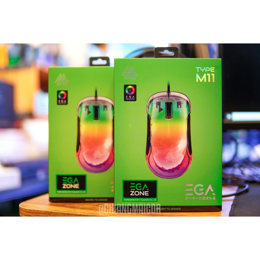 เมาส์เกมมิ่ง EGA Type M11 RGB Gaming Mouse บอดี้ใสไฟสว่างมาก เมาส์มาโคร ...
