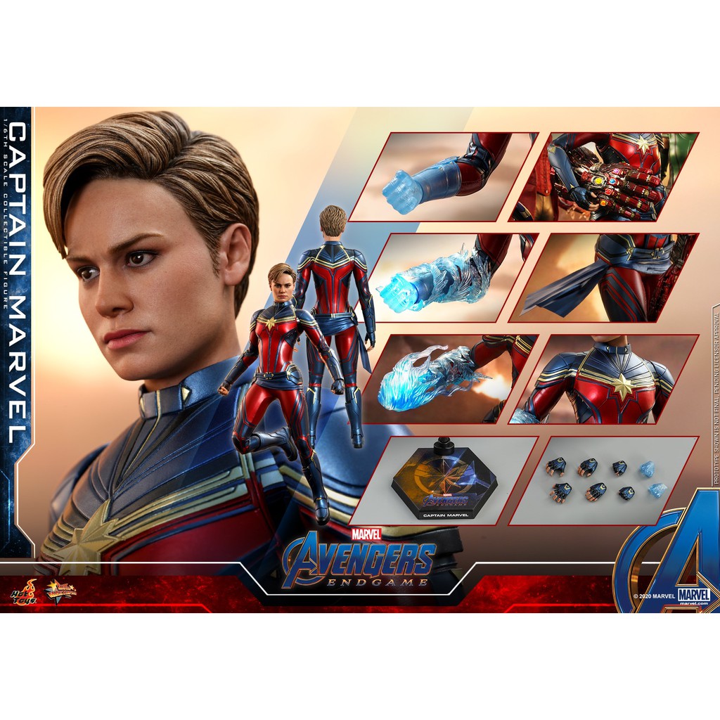 Hot Toys 1/6 Scale Avengers End Game Captain Marvel Action Figure Toy ...