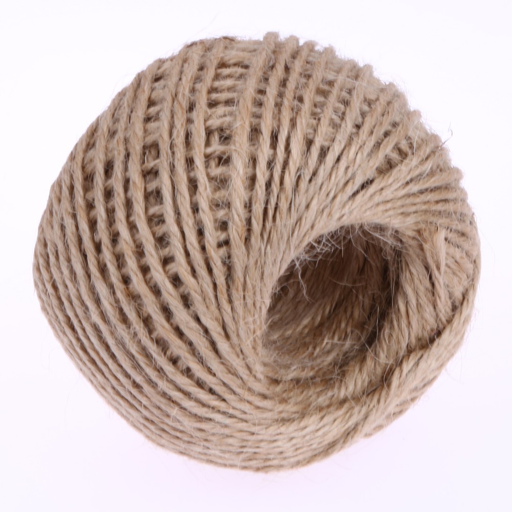 ACT 1Roll 50M Natural Burlap Hessian Jute Twine Cord Hemp Rope String ...