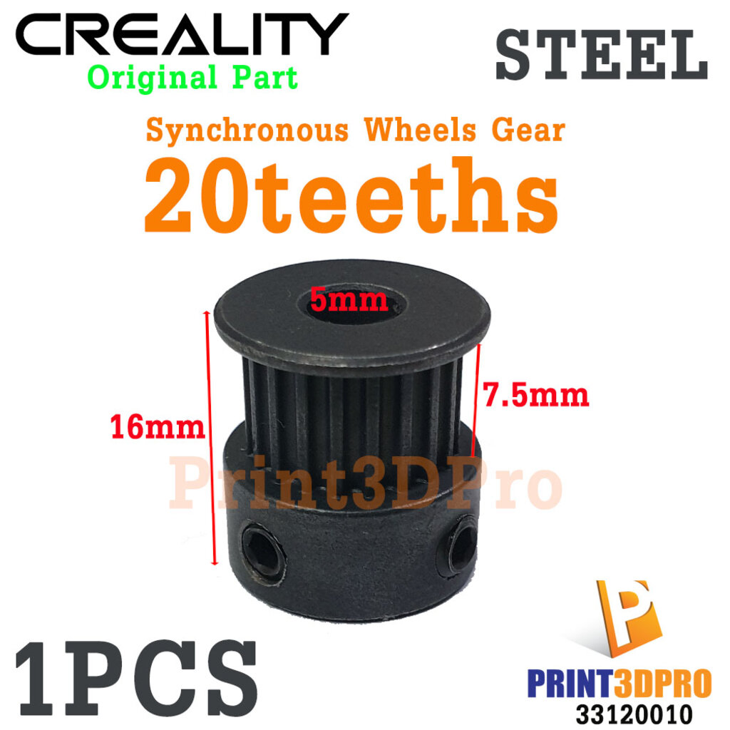 Creality Part GT2 Timing Pulley Synchronous wheels Gear 20teeth Steel ...