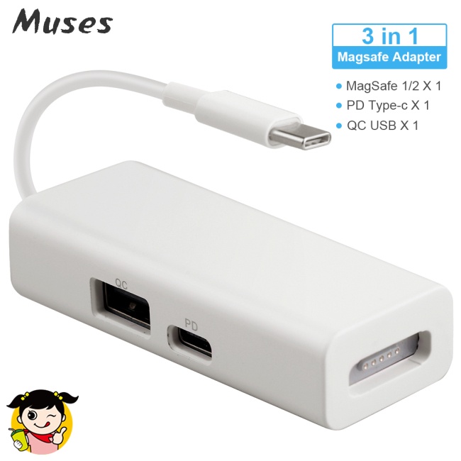 Type C switch to MagSafe 1/2 3 in 1 USB-C MagSafe to adapters Adapter ...