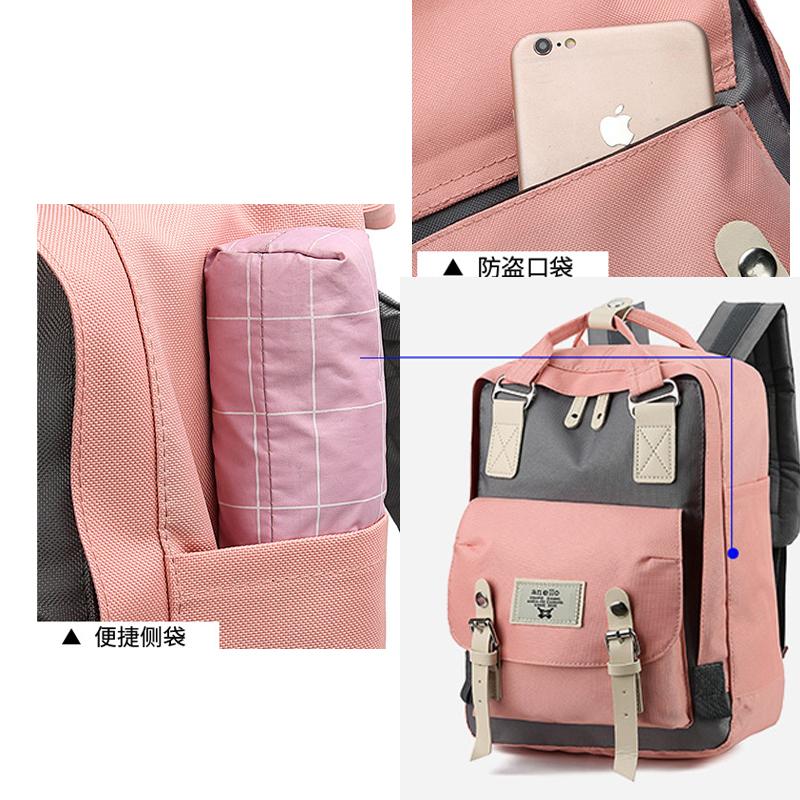 xK3G TEEMO Fashion Korean Women Casual Nylon Cloth Backpack Travel High ...