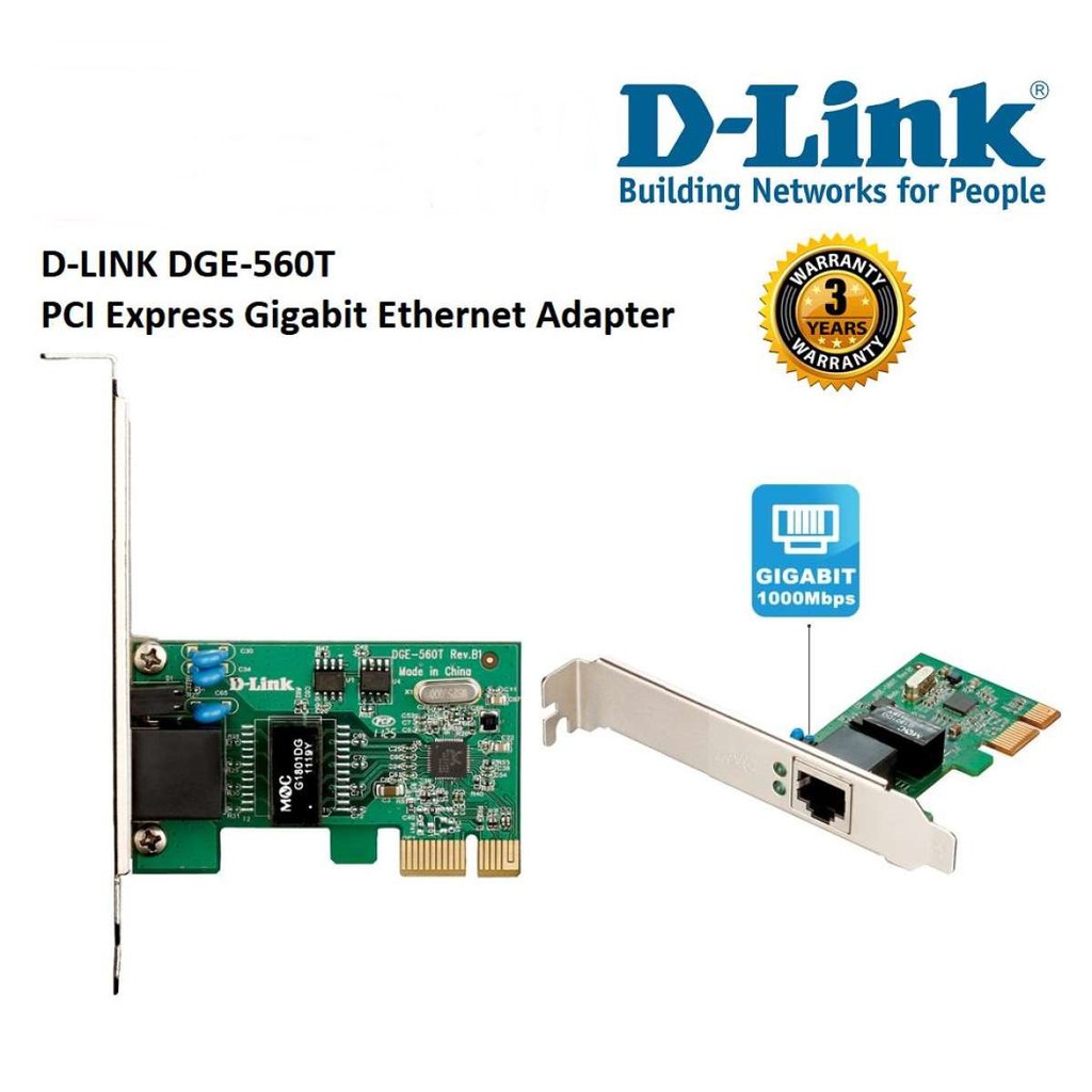 LAN CARD (การ์ดแลน) D-LINK (DGE-560T) PCI Express Gigabit Network Card 10/100/1000 Mbps | Shopee ...