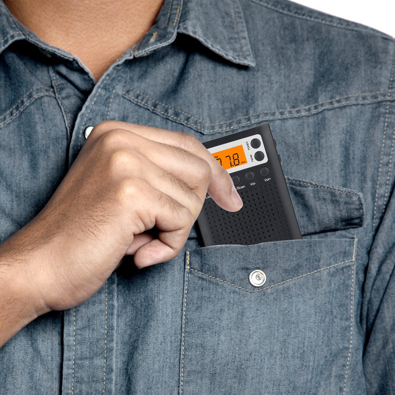 FM/AM Radio Digital Mini Portable Stereo Hearing Radio for The Elderly ...