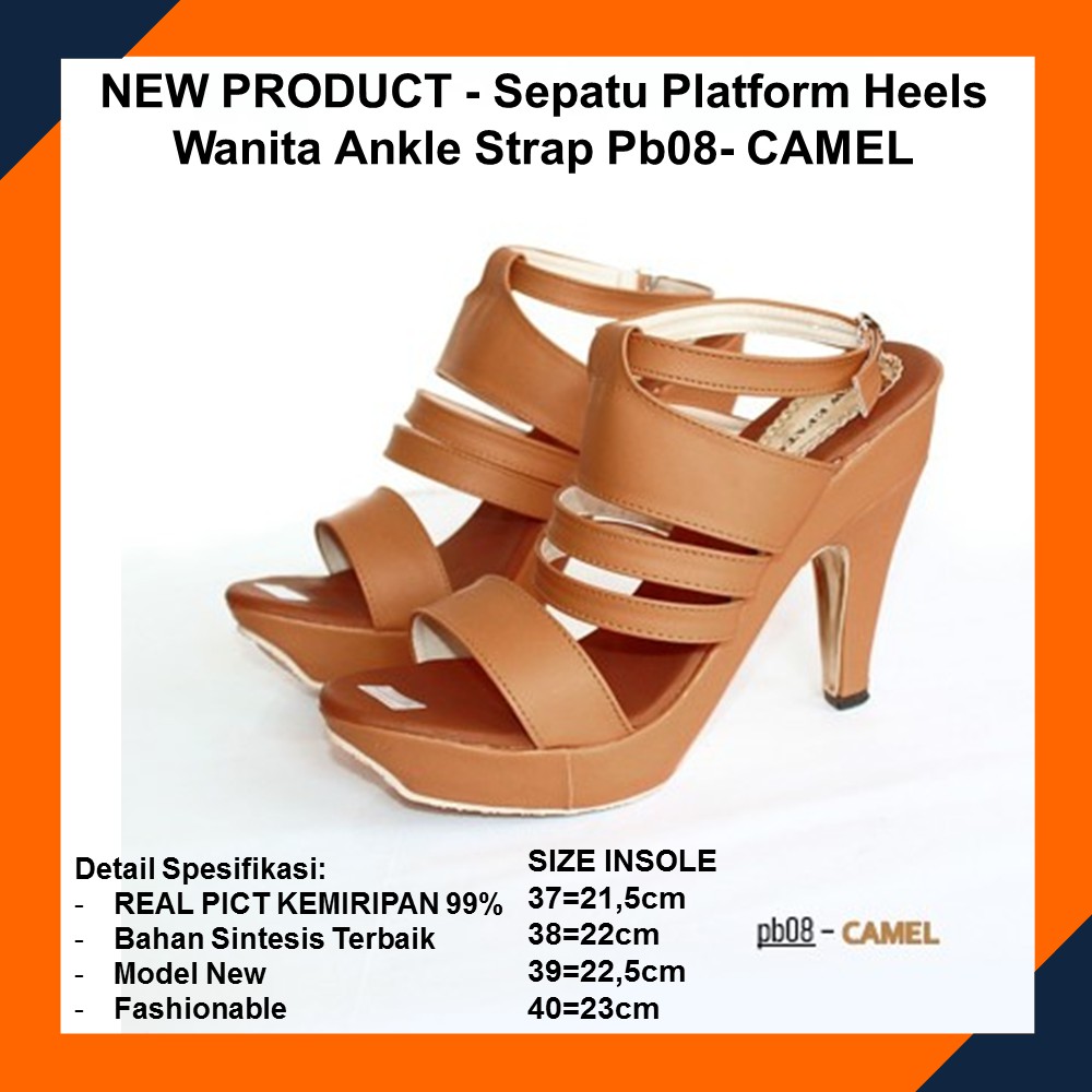 ใหม่รองเท้าส้นสูงรองเท้าแพลตฟอร์มสายคล้องข้อเท้าสําหรับผู้หญิง Pb08 ...