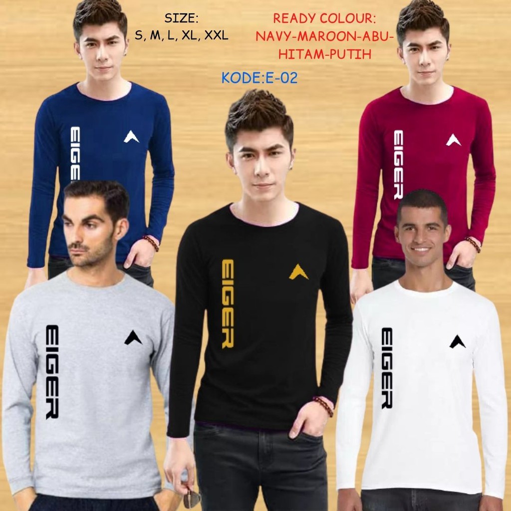 เสื้อยืด Distro E-02 Org แขนยาว Bonus หมวกและชุดหูฟัง | Shopee Thailand