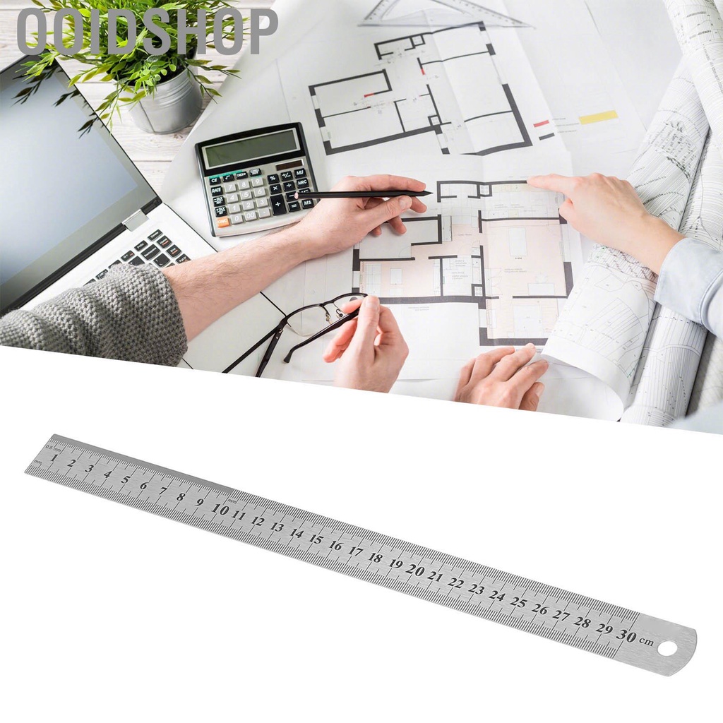 Ooidshop 30cm Ruler Measurable Length Clear Scale Accurate Stainless ...
