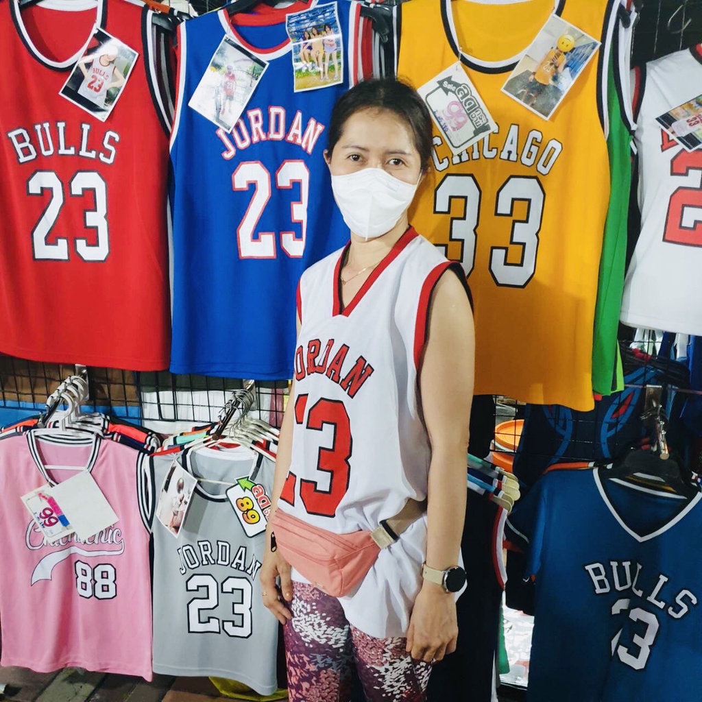 เสื้อบาส ชายหญิง ฟรีไซส์ SMLXL ใส่ได้ ทรงโอเว่อร์ไซส์ตัวใหญ่ (รอบอกยืดได้ถึง 36-42 ยาว 29 ...