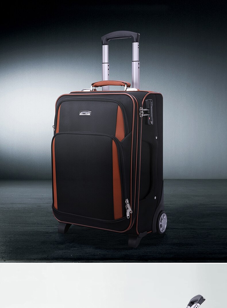 High-end trolley suitcase one-way wheels rolling luggage customs lock ...